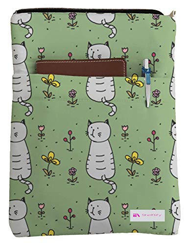 Cute Cats with Flowers Book Sleeve - Book Cover for Hardcover and Paperback - Book Lover Gift - Notebooks and Pens Not Included