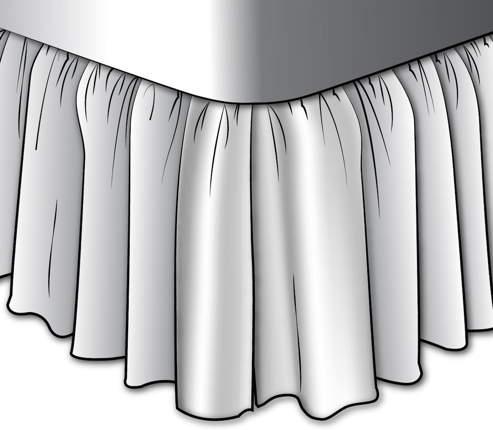 Close to Custom Linens Gathered Bedskirt in French Country Black Ticking (15" Drop, Twin)