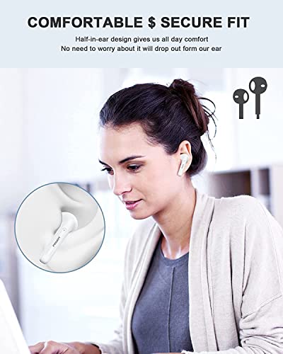 Wireless Earbuds Bluetooth, 5.2 Headphones,Noise Cancellation ,30H Playtime Pop-ups Auto Pairing in-Ear Hi-Fi Stereo Sound Mic IPX7 Waterproof Headset for iPhone/Samsung/iOS/Android