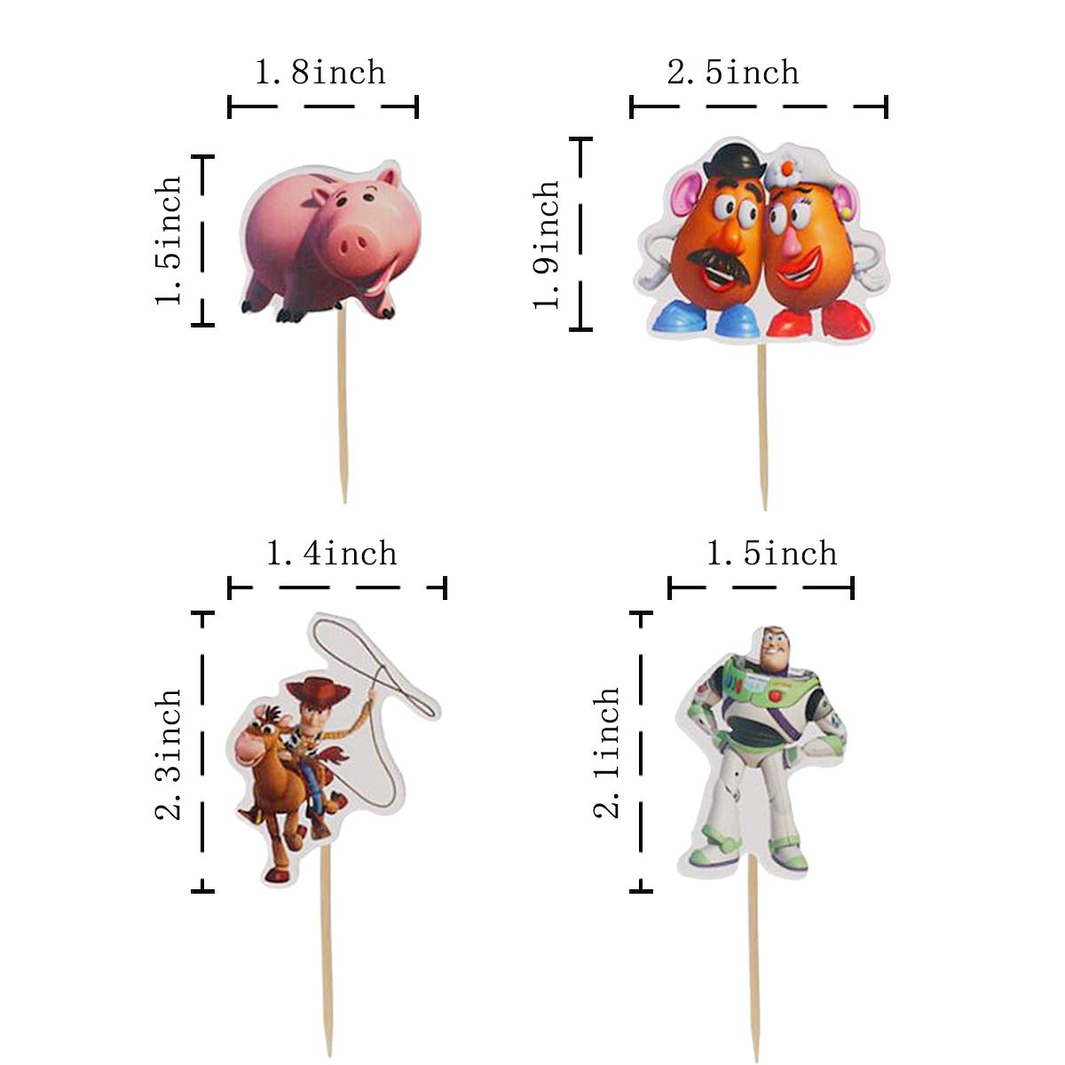 48pcs Cake Toppers For Toy Story,Kids Birthday Party Cake Decoration Supplies