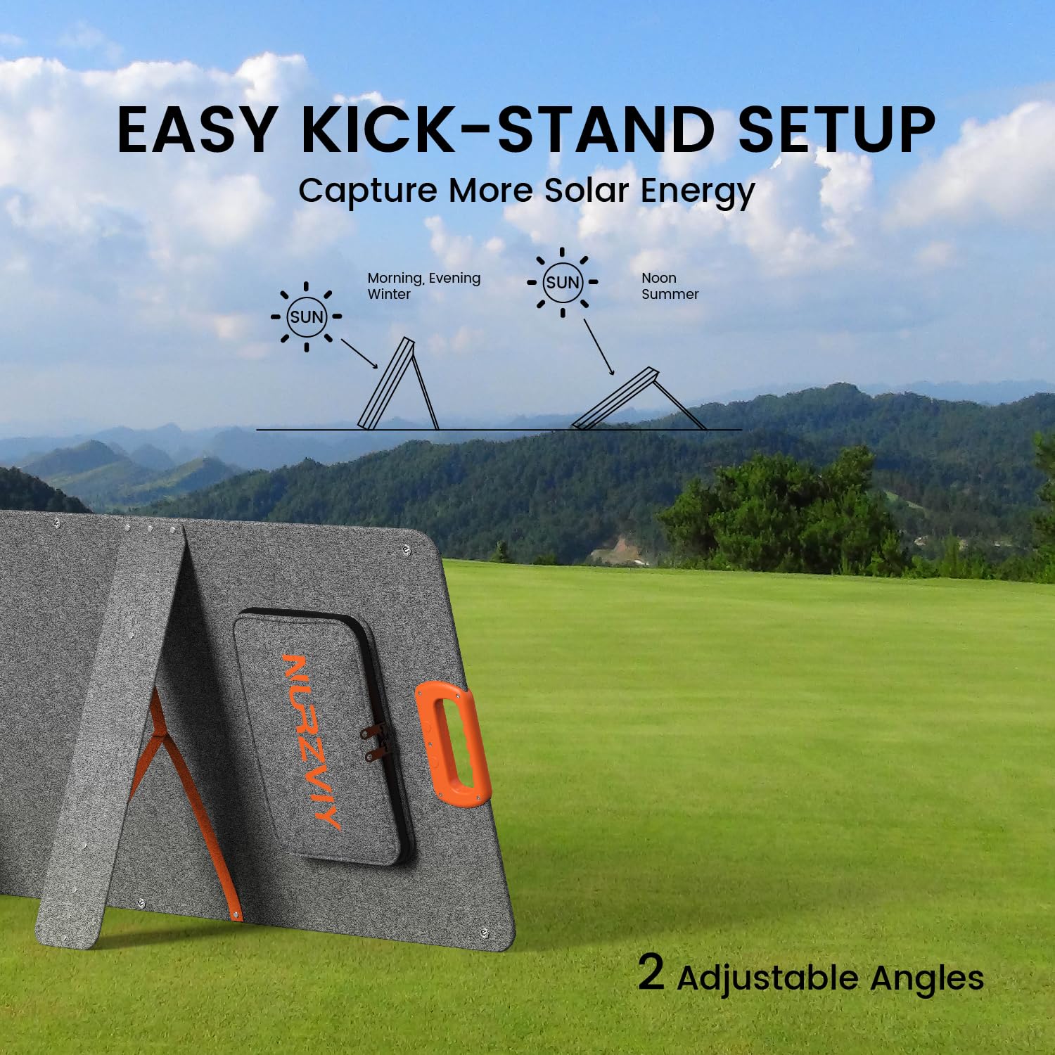 80 Watt Portable Solar Panel for Power Station, NURZVIY Waterproof Foldable Solar Cell Solar Charger w/ XT60 Anderson DC 8mm Connector for Camping, Off Grid Living