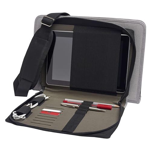 Broonel Grey Leather Laptop Messenger Case - Compatible with HP EliteBook 830 G9 13" WUXGA Laptop