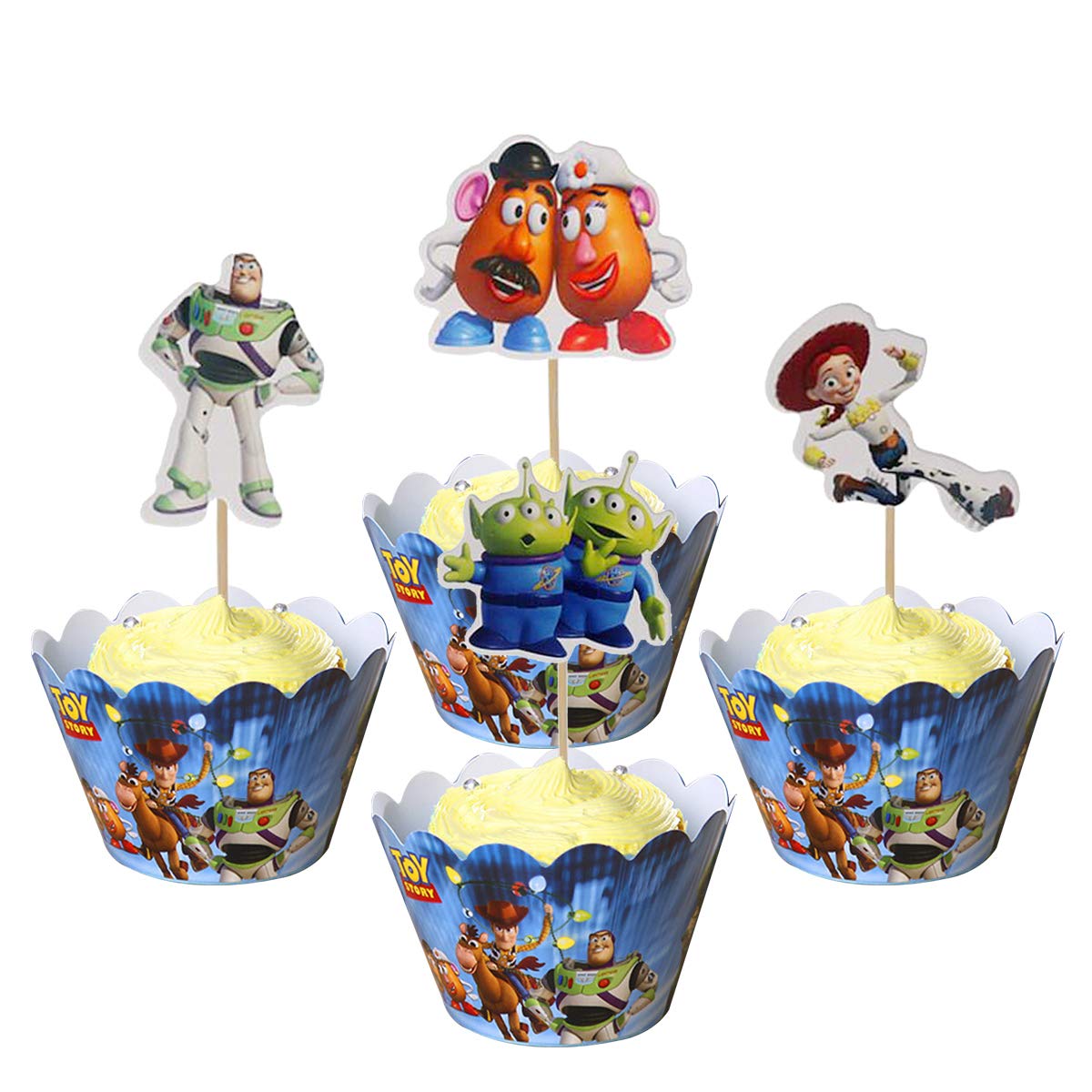 48pcs Cake Toppers For Toy Story,Kids Birthday Party Cake Decoration Supplies
