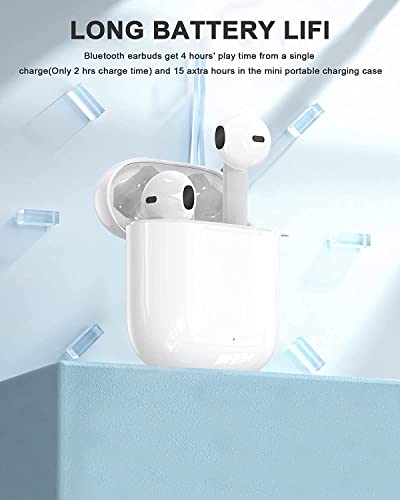 Wireless Earbuds Bluetooth, 5.2 Headphones,Noise Cancellation ,30H Playtime Pop-ups Auto Pairing in-Ear Hi-Fi Stereo Sound Mic IPX7 Waterproof Headset for iPhone/Samsung/iOS/Android