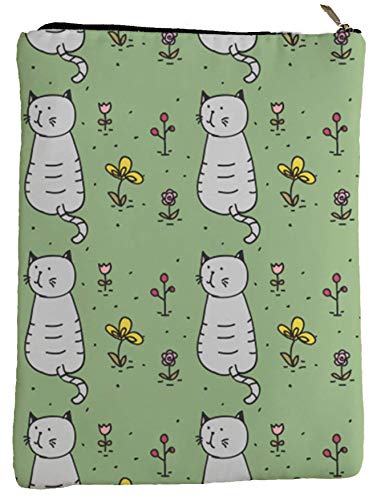 Cute Cats with Flowers Book Sleeve - Book Cover for Hardcover and Paperback - Book Lover Gift - Notebooks and Pens Not Included