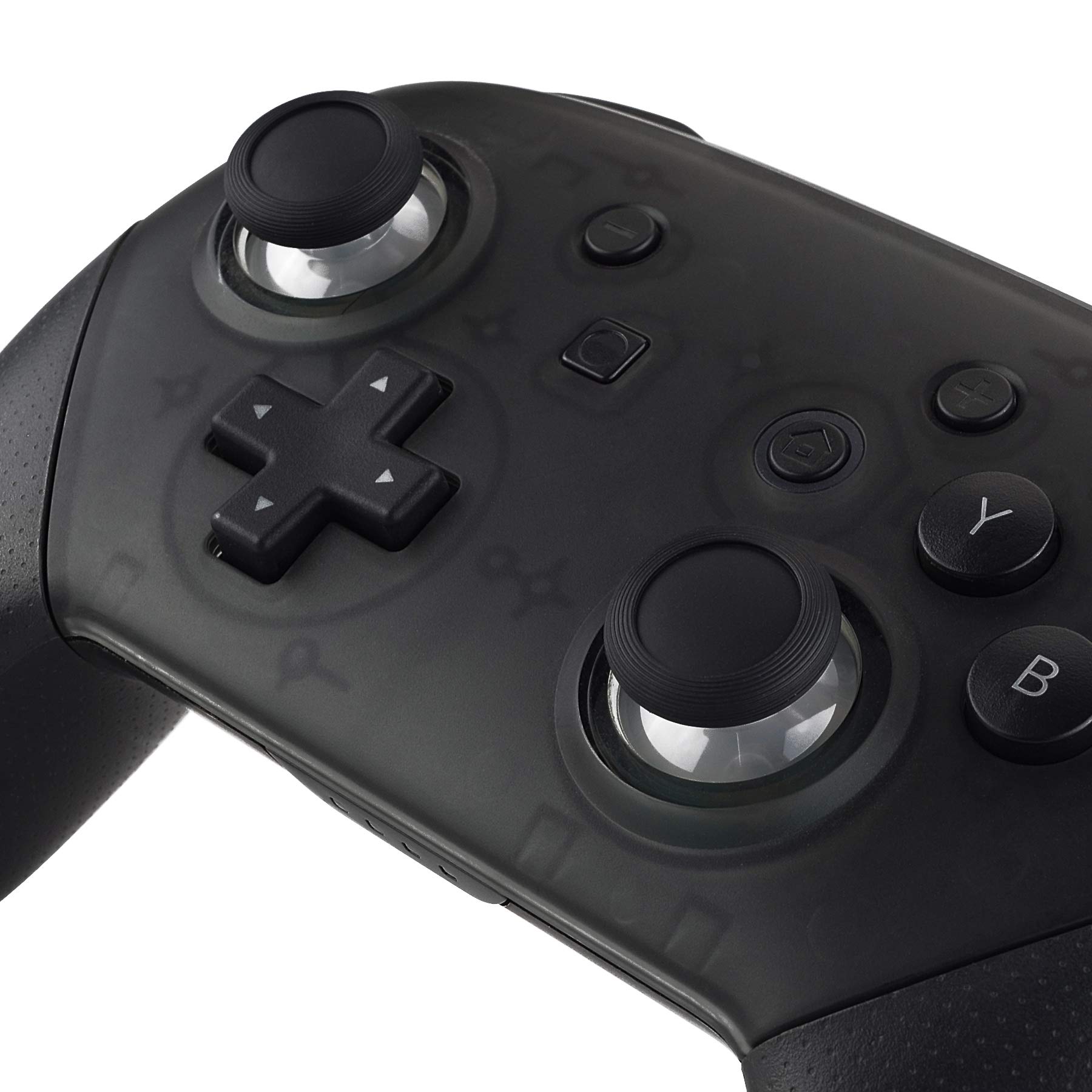 eXtremeRate Black & Transparent Dual-Color Replacement 3D Joystick Thumbsticks, Analog Thumb Sticks with Cross Screwdriver for Nintendo Switch Pro Controller