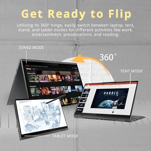 Lenovo Yoga 7i 2-in-1 360° 16" WUXGA Touchscreen Laptop, Intel Core-i5 1335U, 8GB RAM, 2TB PCIe SSD, Backlit Keyboard, Fingerprint Reader, Win 11, Storm Grey, 32GB Snowbell USB Card