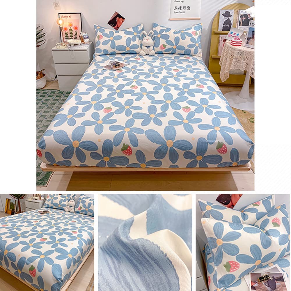 GXFWJD Soft 100% Cotton Super King Size Fitted Sheets,Soft & Comfortable Fabric Bedding,Extra Deep Pocket Up to 8 in(20cm) (Color : L, Size : 180cmx200cm)