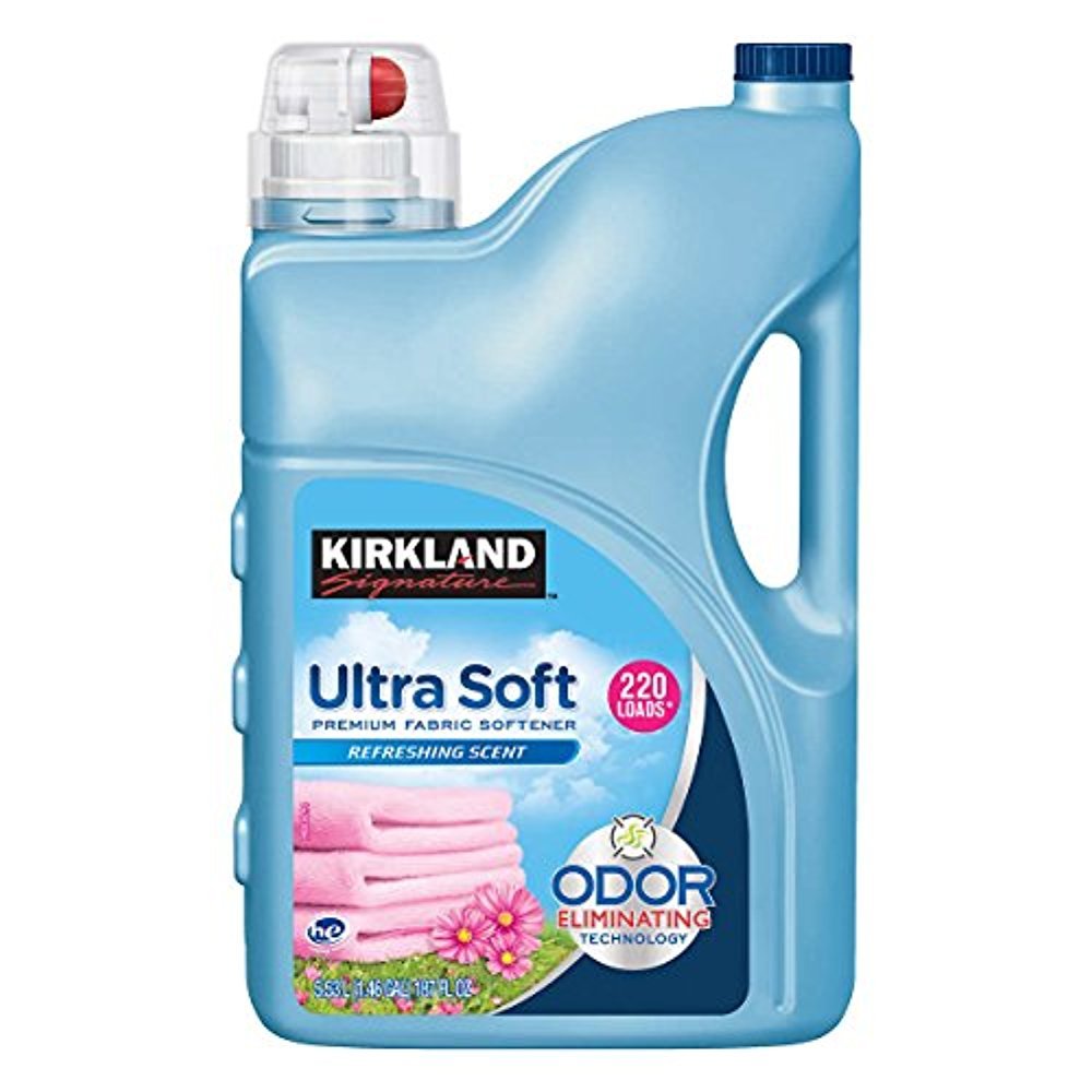Kirkland Signature Ultra Soft Premium Liquid Fabric Softener: Odor Eliminating Refreshing Scent - 187 fl. oz (220 Loads)
