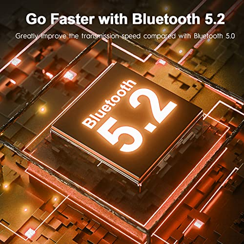 Tecno Magnetic Wireless Bluetooth Headphones, Bluetooth Earbuds Neckband with Microphone, Bluetooth 5.2 Wireless Earphones with Mic for Workout Running, Orange