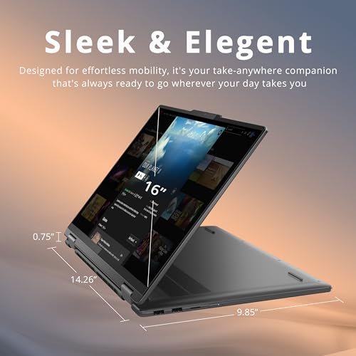 Lenovo Yoga 7i 2-in-1 360° 16" WUXGA Touchscreen Laptop, Intel Core-i5 1335U, 8GB RAM, 2TB PCIe SSD, Backlit Keyboard, Fingerprint Reader, Win 11, Storm Grey, 32GB Snowbell USB Card
