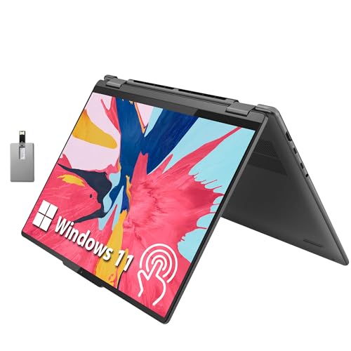 Lenovo Yoga 7i 2-in-1 360° 16" WUXGA Touchscreen Laptop, Intel Core-i5 1335U, 8GB RAM, 2TB PCIe SSD, Backlit Keyboard, Fingerprint Reader, Win 11, Storm Grey, 32GB Snowbell USB Card