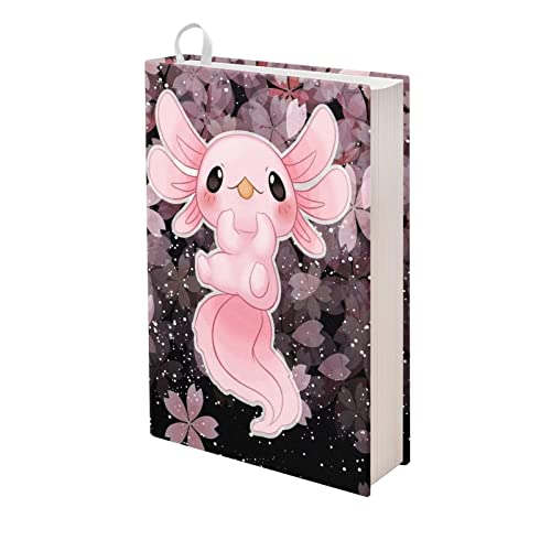 BYCHECAR Axolotl Book Sleeves for Hardcover,Stretchable Book Covers Cherry Blossom Sakura Textbook Protective Covers Washable Reusable