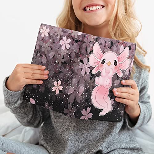 BYCHECAR Axolotl Book Sleeves for Hardcover,Stretchable Book Covers Cherry Blossom Sakura Textbook Protective Covers Washable Reusable