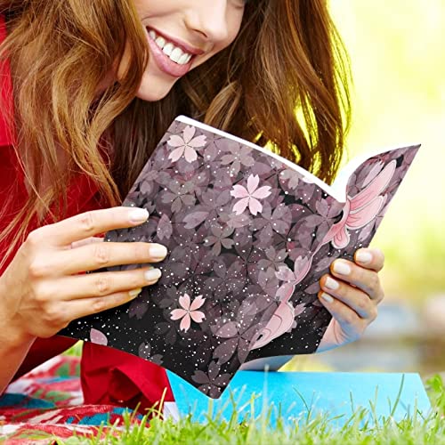 BYCHECAR Axolotl Book Sleeves for Hardcover,Stretchable Book Covers Cherry Blossom Sakura Textbook Protective Covers Washable Reusable
