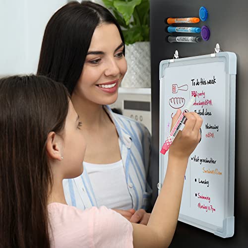 Small White Board Dry Erase - 12x16 Whiteboard for Wall, Double Sided Whiteboard, Small Dry Erase Board for Wall, White Board Dry Erase for Wall, White Boards for Students, Magnetic Whiteboard
