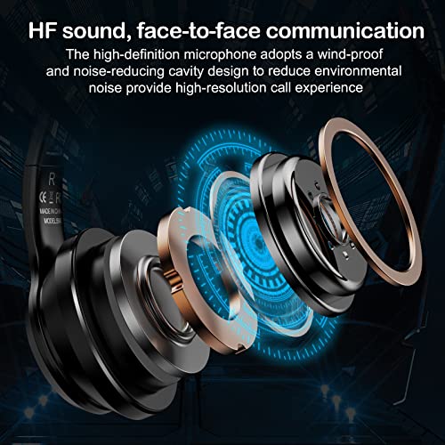 ONITOON Cat Ear Bluetooth Headphones with Micphone for Kids & Adults, LED Light Up Wireless HI-FI Sound Quality, Over-Ear Headphones with Volume Control for iPhone/iPad/Laptop/PC(55H Play Time)