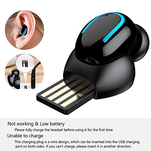 MALIHOO Mini Bluetooth Earbud Small Wireless Invisible Headphone,Single Earphone with 6 Hour Playtime for iPhone and Android Smart Phones PC TV Audiobook