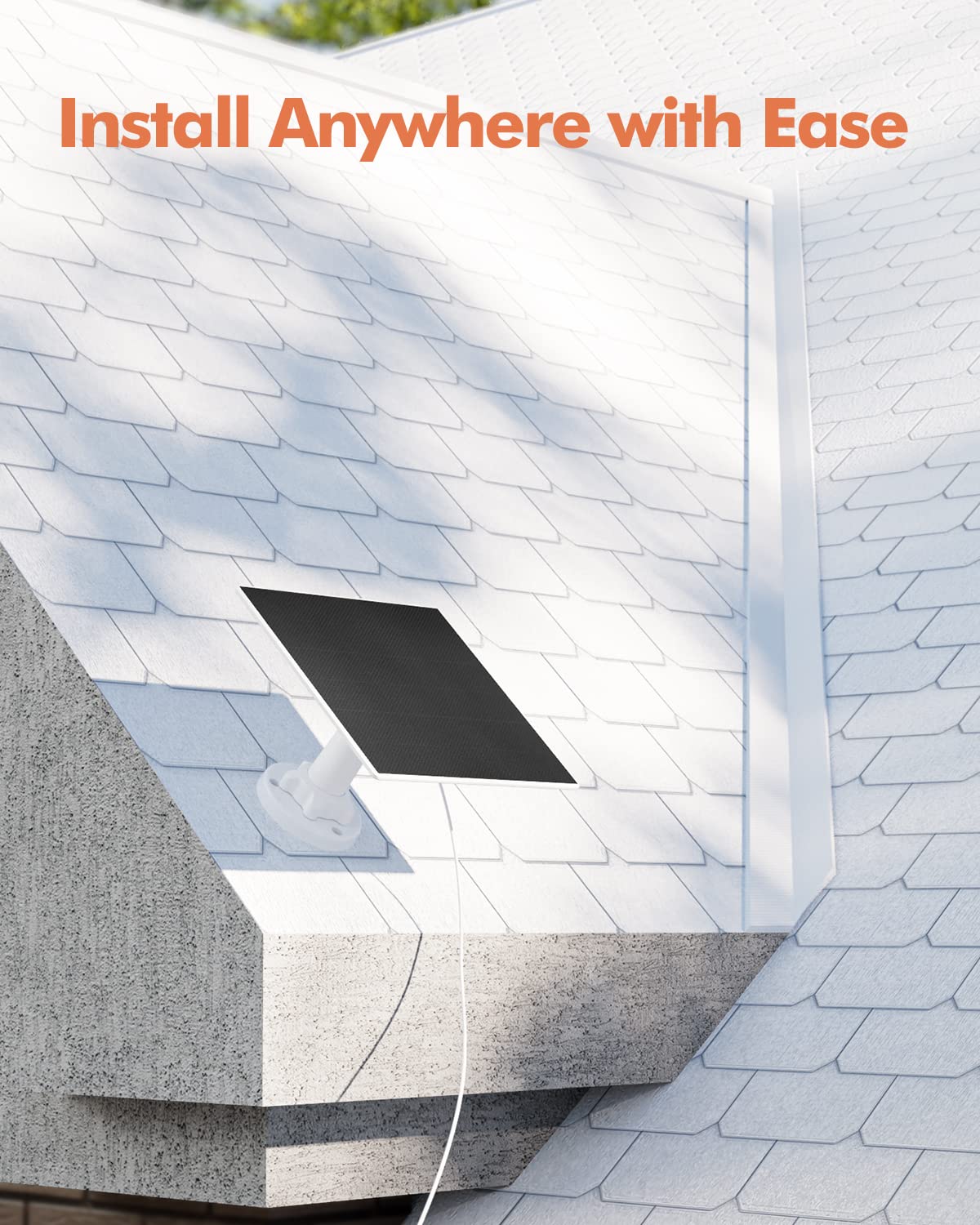 Dzees 5W Solar Panel for Wireless Outdoor Security Camera, Compatible with Rechargeable Battery Powered Camera, Continuous Solar Power for Camera, Waterproof, Reliable and Non-Stop Green Charging