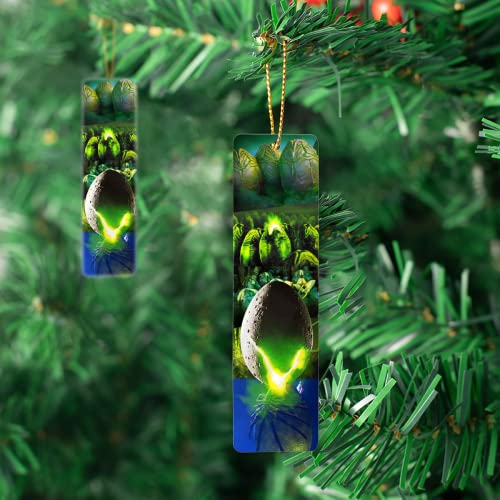 Bookmarks Metal Ruler Xenomorph Measure Eggs Reading Bookography Bookworm Tassels for Book Bibliophile Gift Reading Christmas Ornament Markers