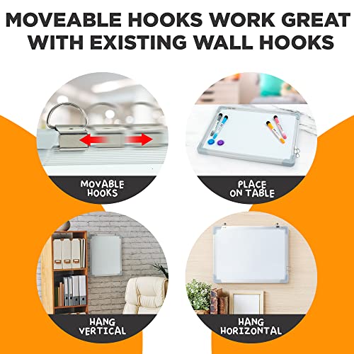 Small White Board Dry Erase - 12x16 Whiteboard for Wall, Double Sided Whiteboard, Small Dry Erase Board for Wall, White Board Dry Erase for Wall, White Boards for Students, Magnetic Whiteboard