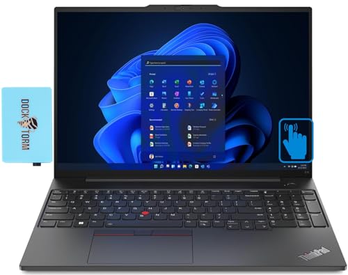 Lenovo Thinkpad E16 Gen 1 16.0" Touchscreen IPS WUXGA Display Laptop (Inteli5-1335U 10-Core, 16GB RAM, 1TB PCIe SSD, Intel UHD, WiFi 6, Backlit KYB, FP Reader, 2 Thunderbolt 4, Win 10 Pro) w/Hub