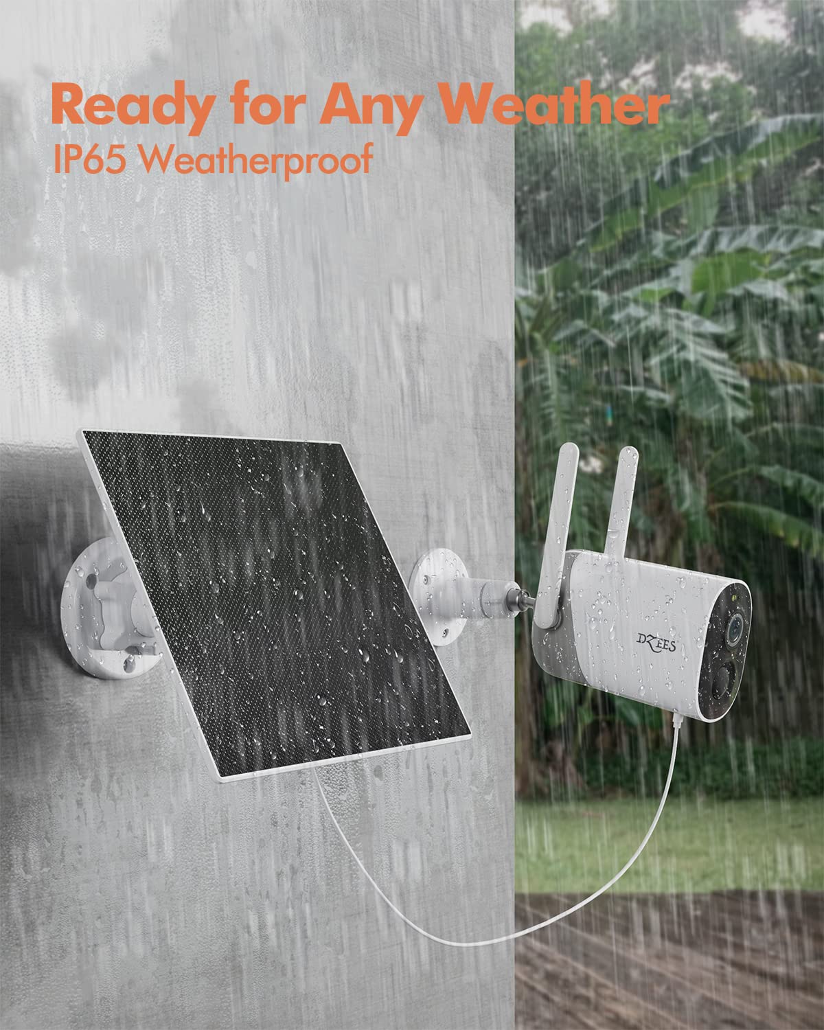Dzees 5W Solar Panel for Wireless Outdoor Security Camera, Compatible with Rechargeable Battery Powered Camera, Continuous Solar Power for Camera, Waterproof, Reliable and Non-Stop Green Charging