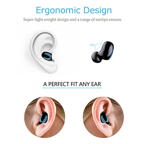 MALIHOO Mini Bluetooth Earbud Small Wireless Invisible Headphone,Single Earphone with 6 Hour Playtime for iPhone and Android Smart Phones PC TV Audiobook