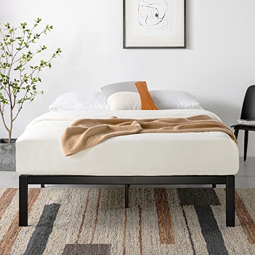 Mellow Rocky Base E 14" Platform Bed Heavy Duty Steel Black, w/ Patented Wide Steel Slats (No Box Spring Needed) - Twin