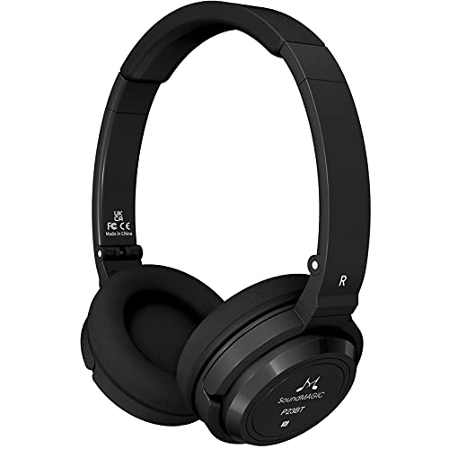 SoundMAGIC P23BT Portable On Ear Bluetooth Headphones CVC Noise Canceling Microphone HiFi Sound Stable Wireless Signal Connection Long Playtime with Detachable Cable for Game Black