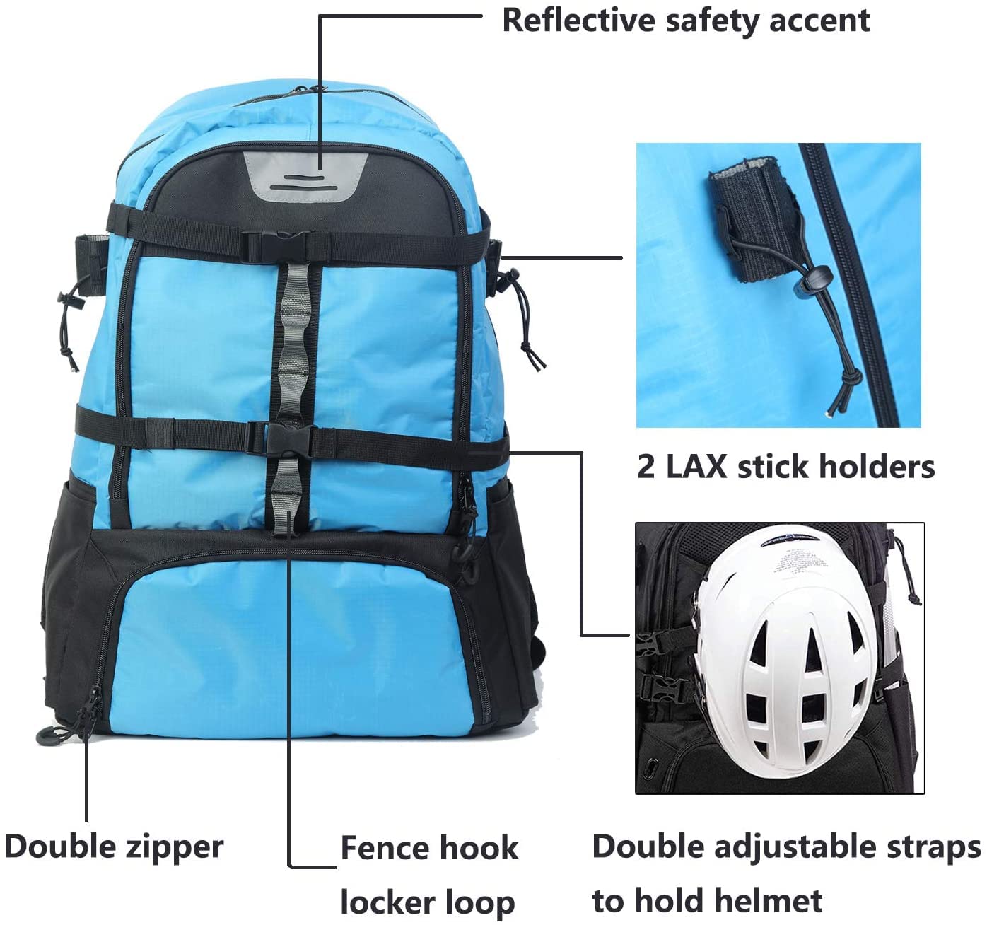 G GATRIAL Extra Large Lacrosse Bag Backpack-20/23 Inch Lacrosse Backpack Holds All Lacrosse or Field Hockey Equipment-Two Stick Holders and Separate Cleats Compartment