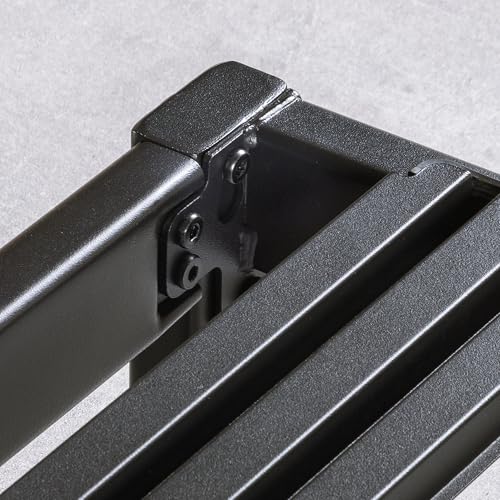 Mellow Rocky Base E 14" Platform Bed Heavy Duty Steel Black, w/ Patented Wide Steel Slats (No Box Spring Needed) - Twin