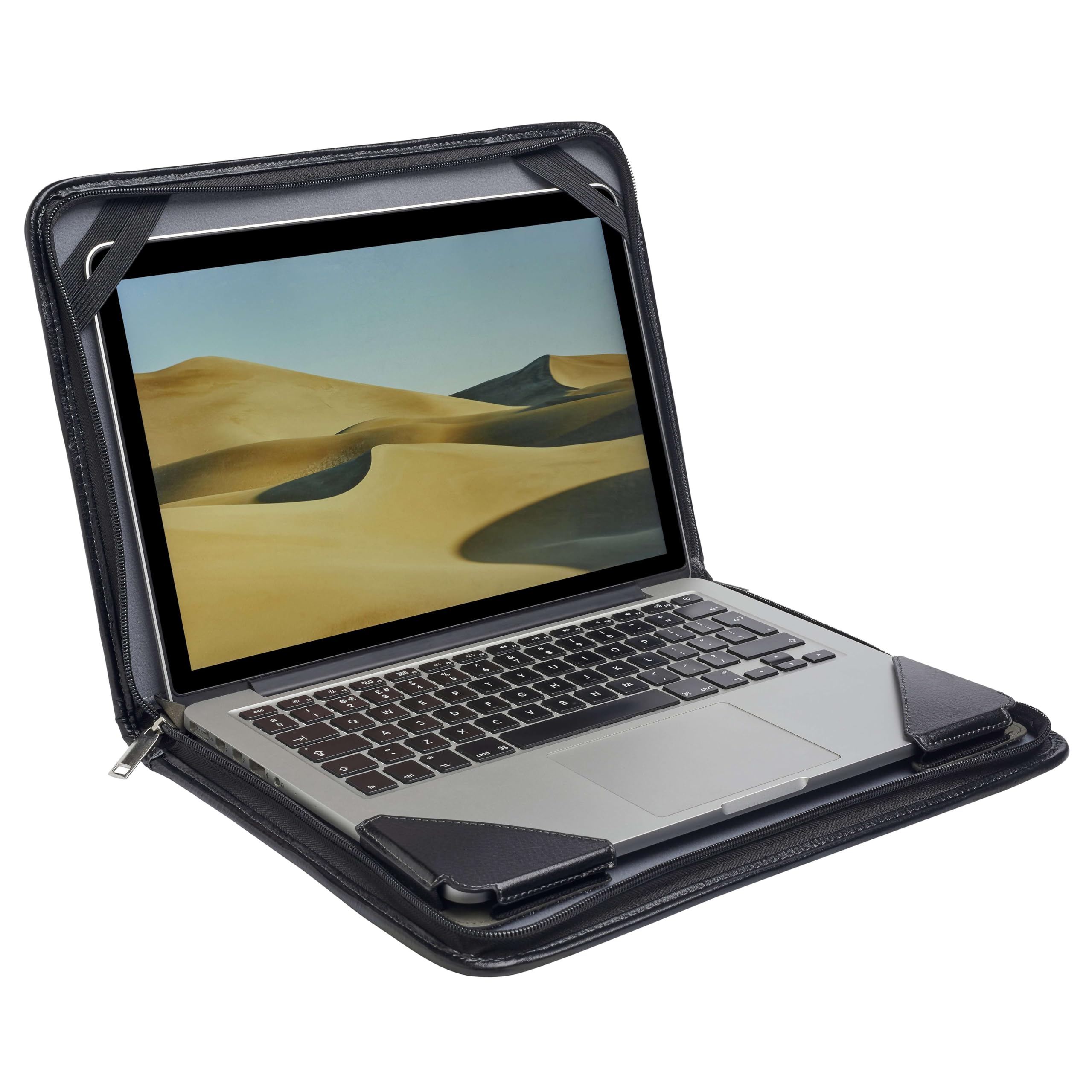Broonel Black Leather Laptop Messenger Case - Compatible with HP EliteBook 845 G9 14" WUXGA Laptop