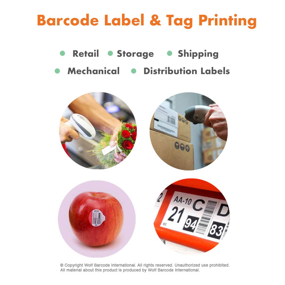 6 Rolls Thermal Transfer Paper Label/Industrial Grade 4" x 4", with Perforation, 1" Core, 5" OD, 740 Labels per Roll - White, Compatible with Zebra, Godex and Other Printers