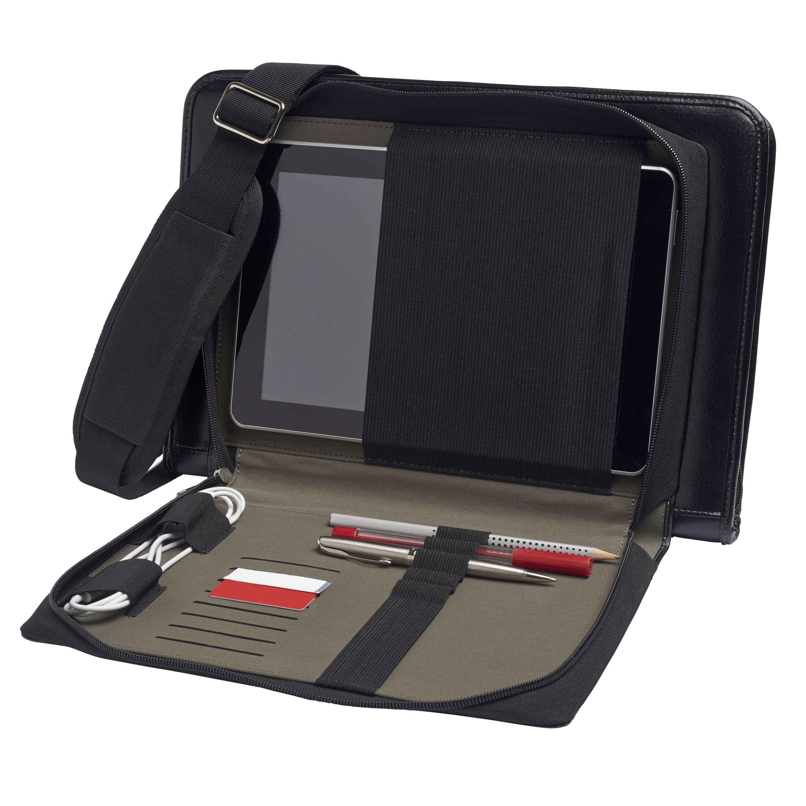 Broonel Black Leather Laptop Messenger Case - Compatible with ASUS Vivobook 16X M1603QA 16.0 WUXGA Laptop