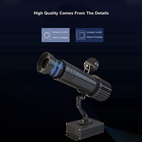 AHWZ 25W LED Custom Image GOBO Logo Projector Light with Gyrating Function& Manual Zoom&Focus Customized Gobos,Black,Indoor