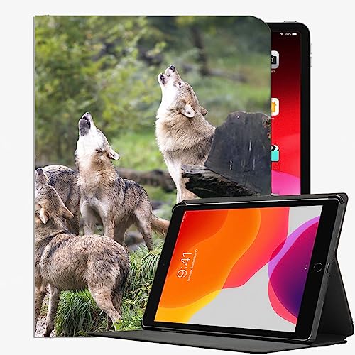 Wugao Wugao Case for 2021 iPad Pro 12.9 inch Gen 5-Slim Protective Case Sleep/Wake Cover,Animals Wolf A039 Auto Wake/Sleep Cover