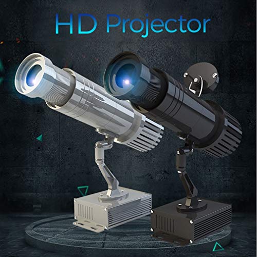 AHWZ 25W LED Custom Image GOBO Logo Projector Light with Gyrating Function& Manual Zoom&Focus Customized Gobos,Black,Indoor