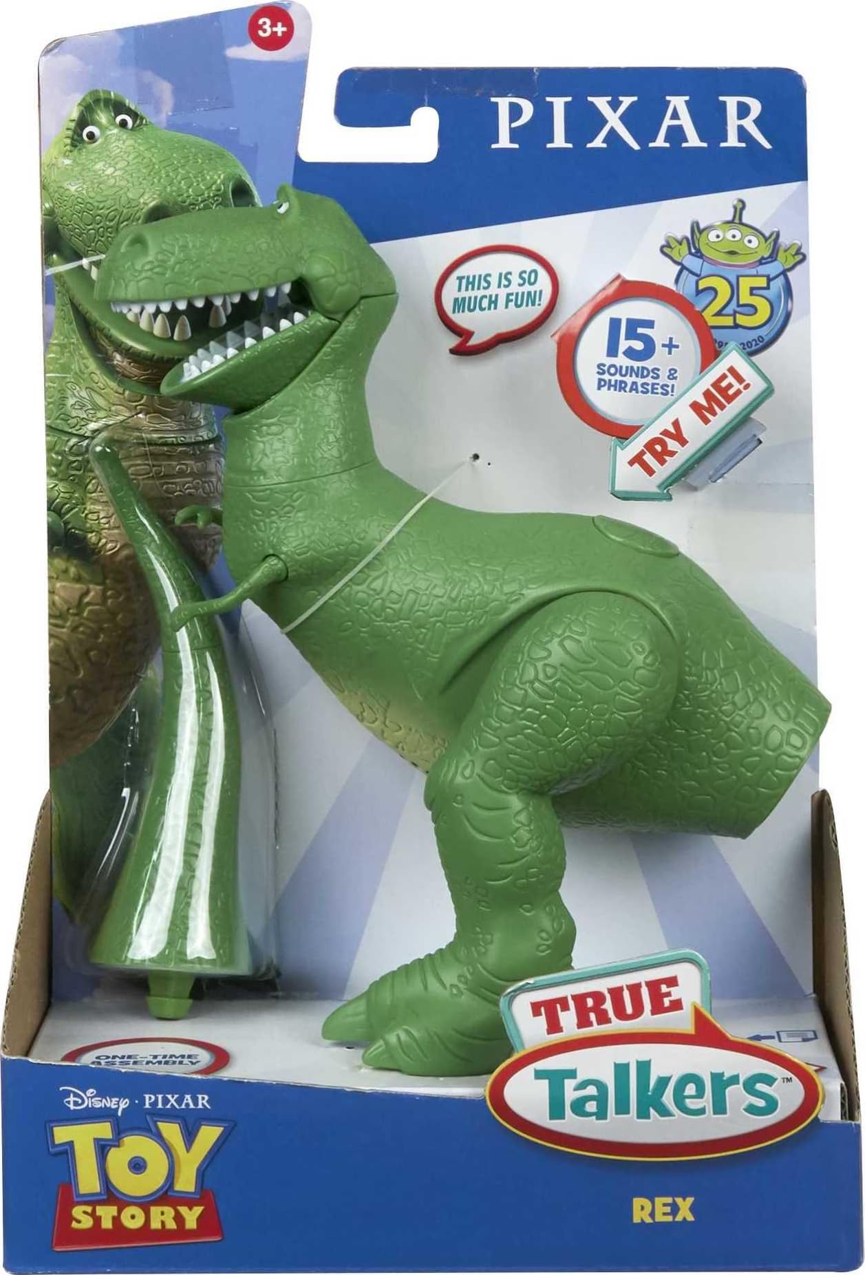 Toy Story 4 4 True Talkers Rex Figure, 7.8 in / 19.81 cm-Tall Posable, Talking Character Figure with Authentic Movie-Inspired Look and 15+ Phrases, Gift for Kids 3 Years and Older
