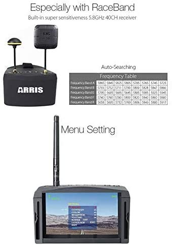 ARRIS EV800 5 Inches 800x480 FPV Goggles Video Glasses 5.8G 40CH Raceband Auto-Searching Build in Battery