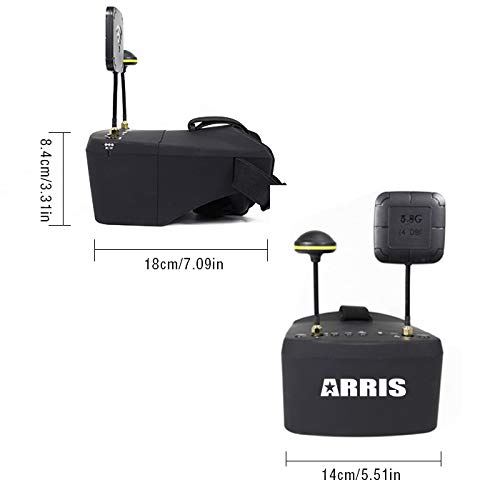 ARRIS EV800 5 Inches 800x480 FPV Goggles Video Glasses 5.8G 40CH Raceband Auto-Searching Build in Battery