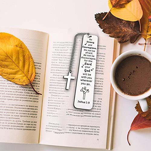 Metal Bookmark with Cross Pendant Inspirational Mark Gifts Book Page Teacher's Day Book Reading Stationery Student
