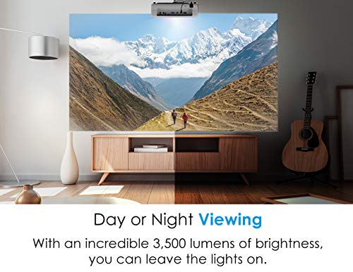 Optoma UHD52ALV Voice Assistant-Compatible DLP Projector for Lights-On Viewing, 3500 Lumen, 3840x2160