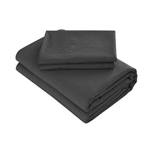 Prime Bedding Bed Sheets - 3 Piece Twin Sheets, Deep Pocket Fitted Sheet, Flat Sheet, Pillow Case - Black