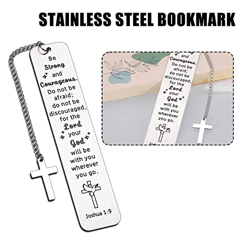 Metal Bookmark with Cross Pendant Inspirational Mark Gifts Book Page Teacher's Day Book Reading Stationery Student