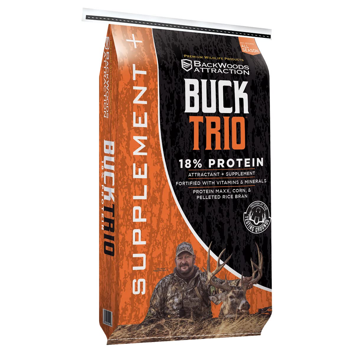 BACKWOODS ATTRACTION BUCKTRIO Deer Feed 50lb. Bag - 18% Protein - Supplemental Feed