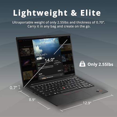 Lenovo Thinkpad X1 Carbon Gen 10 14.0" WUXGA Touchscreen Business Laptop, Intel Core i7-1260P, 32GB RAM, 1TB PCIe SSD, Intel Iris Xe Graphics, Win 11 Pro, Black, 32GB Hotface USB Card