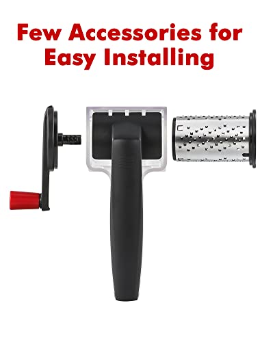 Rotary Cheese Grater, Handheld Cheese Grater for Kitchen, Dishwasher Safe Parmesan Cheese Grater with Stainless Steel Blade for Cheese, Nuts, Chocolate and More, Black