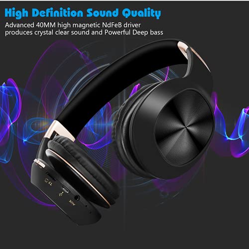 UrbanX Perfect Comfort 955 II Overhead Wireless Bluetooth Headphones for Lenovo Tab P11 Plus Noise Isolation, with β Black