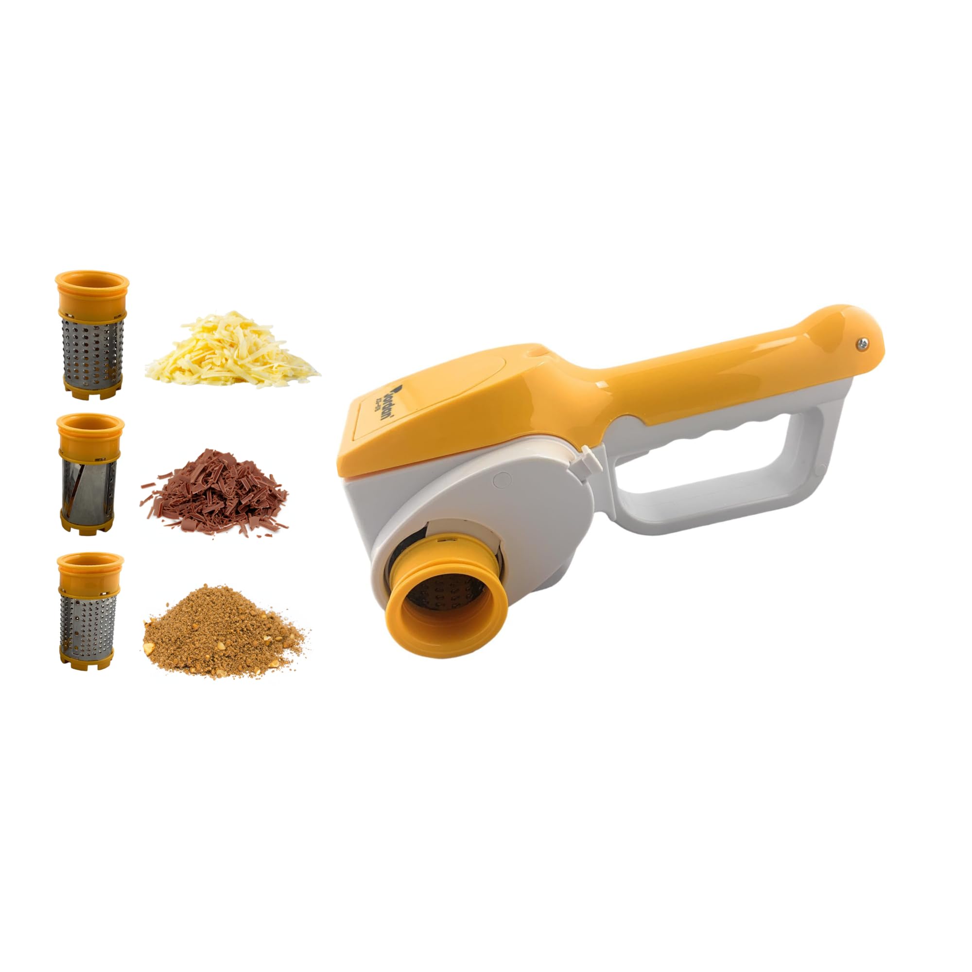 Electric Cheese Grater - Portable, Effortless, Battery Operated, Rechargeable, Cordless | Handheld With Handle, Commercial Parmesan, Vegetable And Chocolate Slicer and Shredder Machine | Nuts Grinder